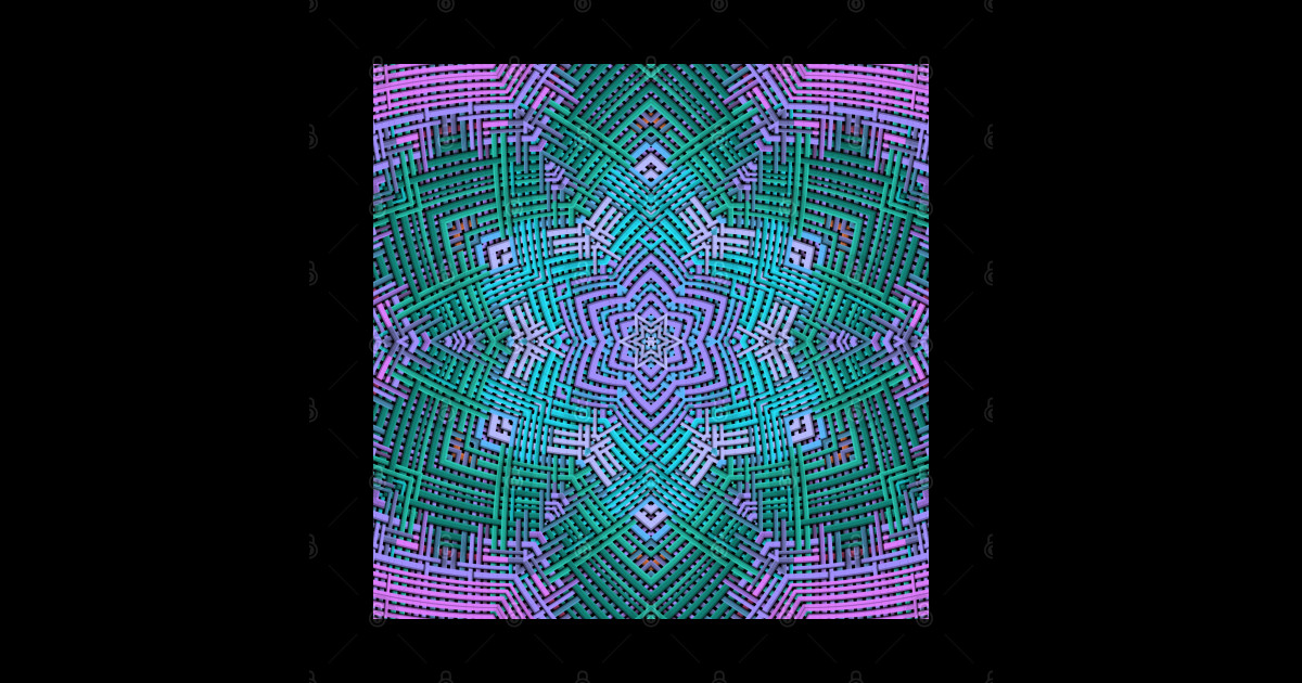 Weave Mandala Pink and Blue - Weave Mandala - Sticker | TeePublic