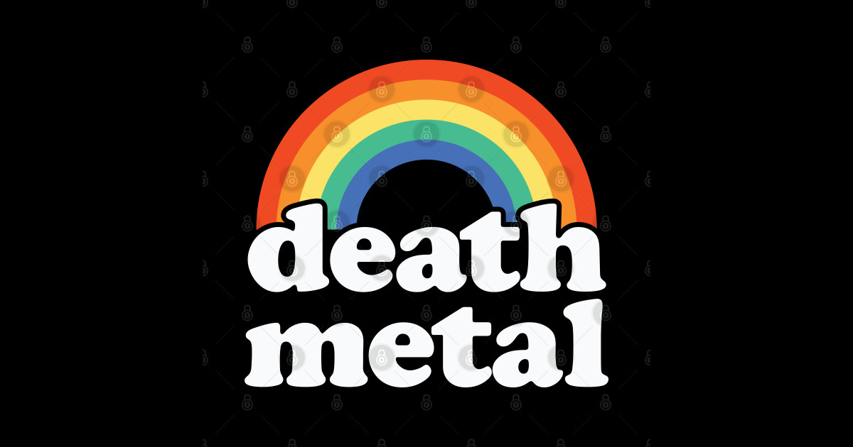 Death Metal - Rainbow Riot Design - Death Metal Music - Sticker | TeePublic