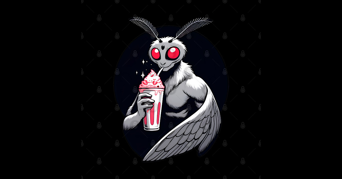 Cute Mothman Anime Kawaii Milk Shake Cryptids Mothman - Moth Man ...