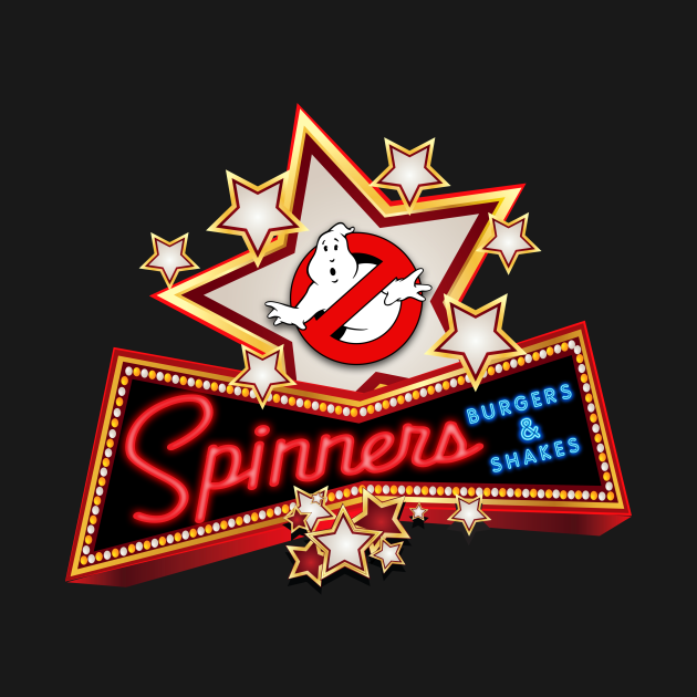 Ghostbusters Spinners Sign - Spinners - T-Shirt | TeePublic