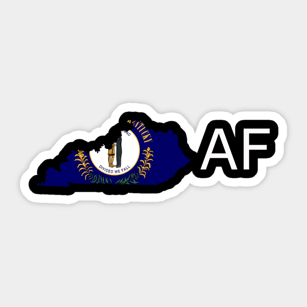 Kentucky Flag State Outline AF (white) - Kentucky - Sticker | TeePublic