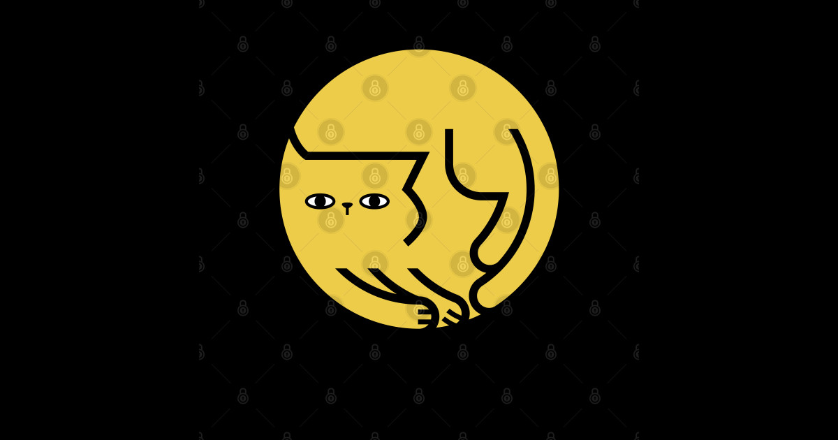 Cat in Circle Shape - Cat - Sticker | TeePublic