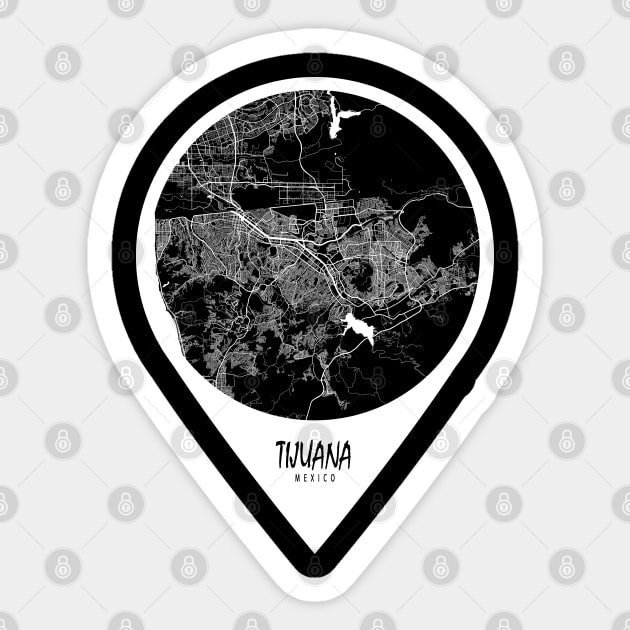 Tijuana, Mexico City Map - Travel Pin - Tijuana - Sticker | TeePublic