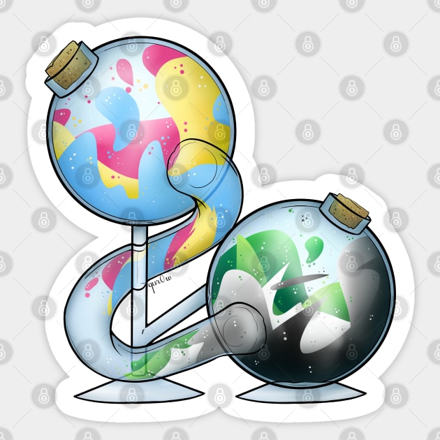 Pansexual And Aromantic Pride Potion - Aro - Sticker | TeePublic