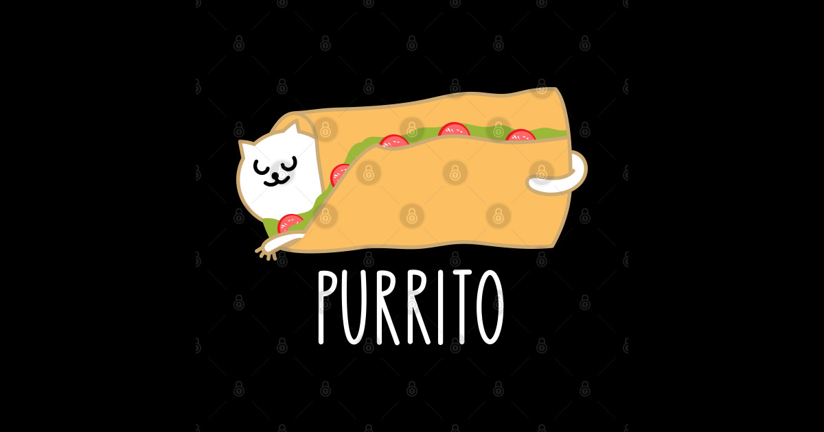 Funny purrito taco cat (b) - Purrito - Sticker | TeePublic