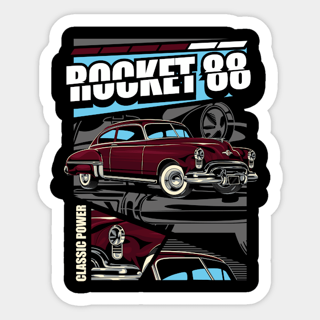 Rocket 88 Classic Power - Oldsmobile Rocket 88 - Sticker | TeePublic