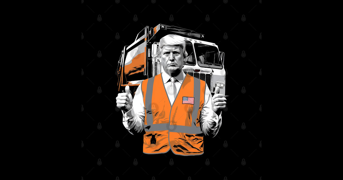 President Trump Garbage Truck Vest USA Flag MAGA 2025 - Garbage For ...