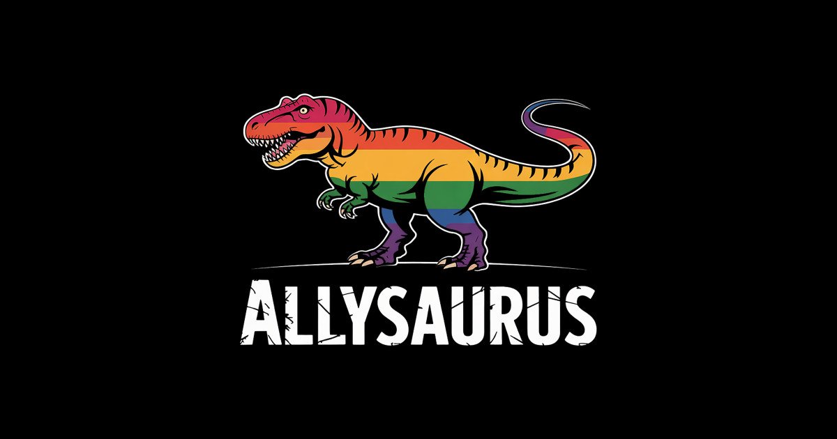 Gay Rainbow Dino Trex Ally Saurus Lgbt Flag Boys - Gay Rainbow Dino ...