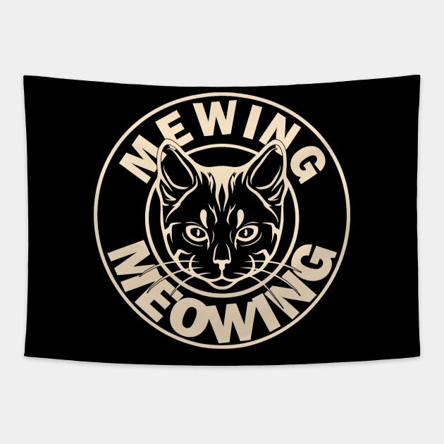 Mewing Not Meowing Funny Cat Meme Meowing Cat - Cat Memes - Tapestry ...
