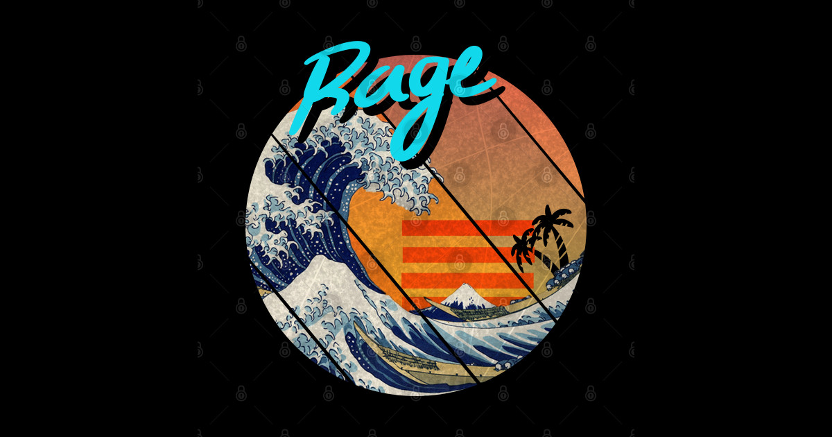 The Great Wave Retro - Rage - Retro Wave - T-Shirt | TeePublic