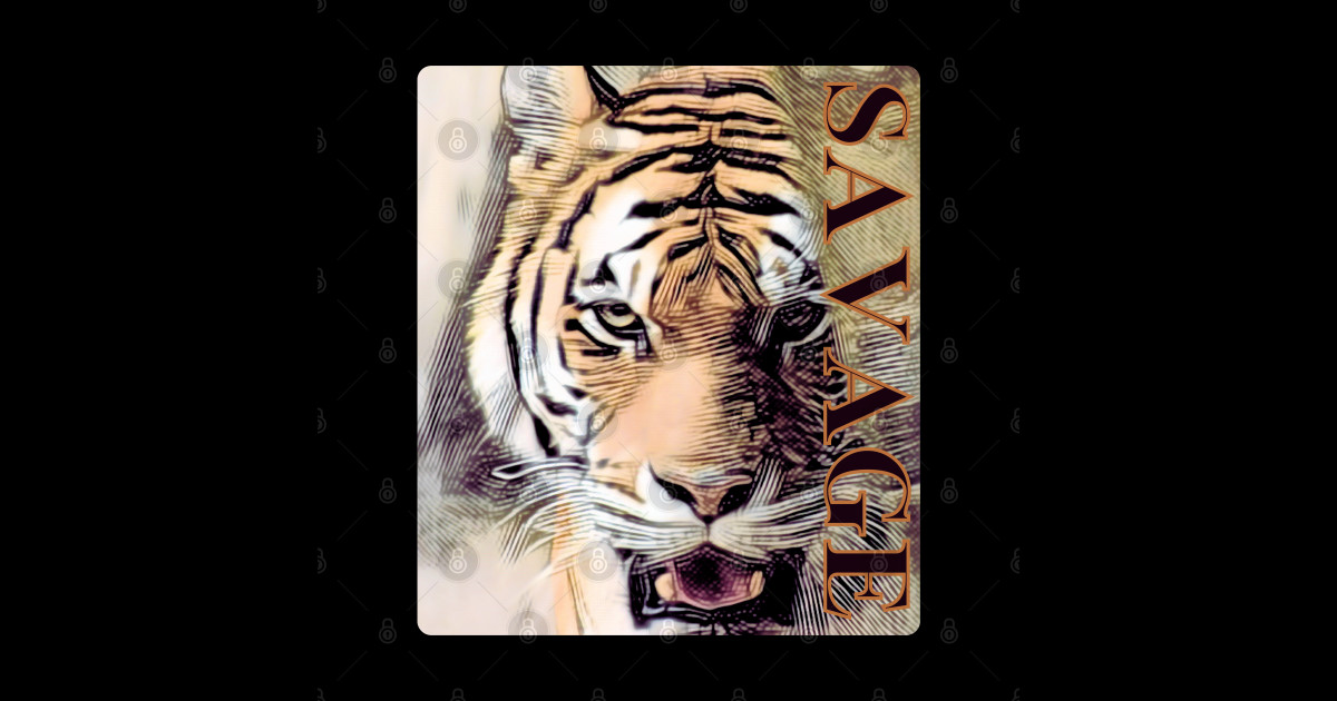 Savage Tiger - Tiger - Sticker | TeePublic