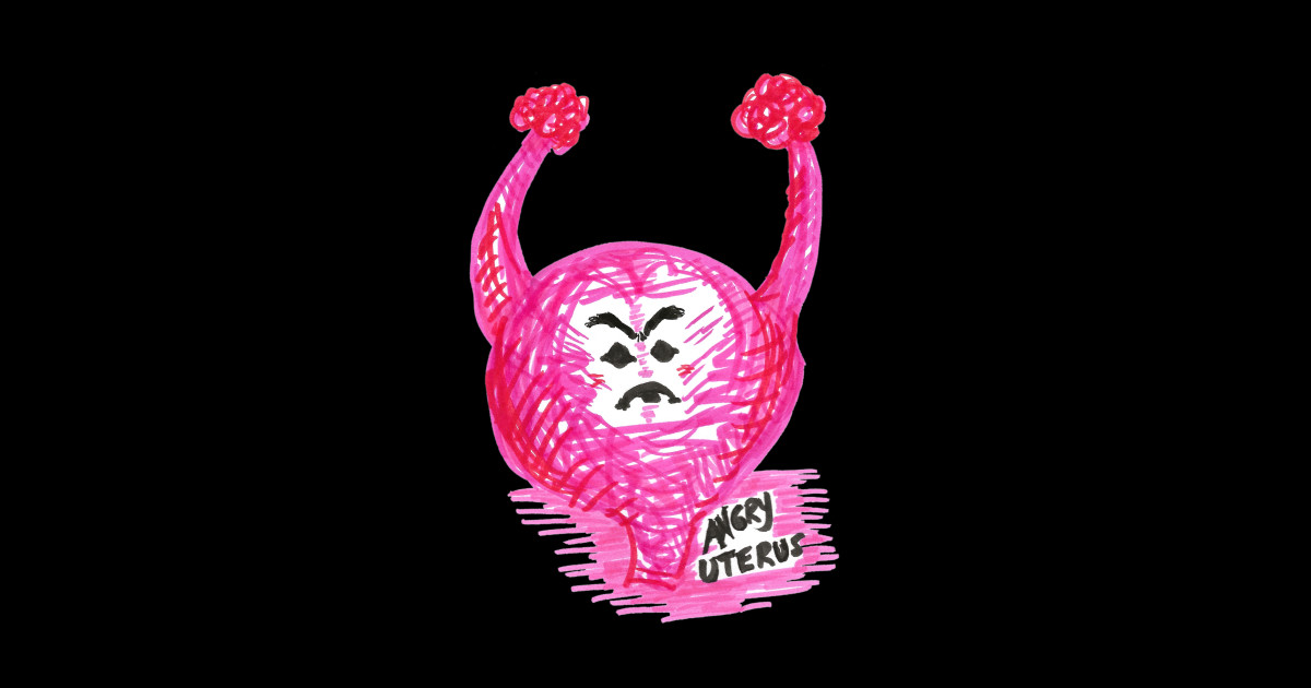 Angry Uterus - Mad - Sticker | TeePublic