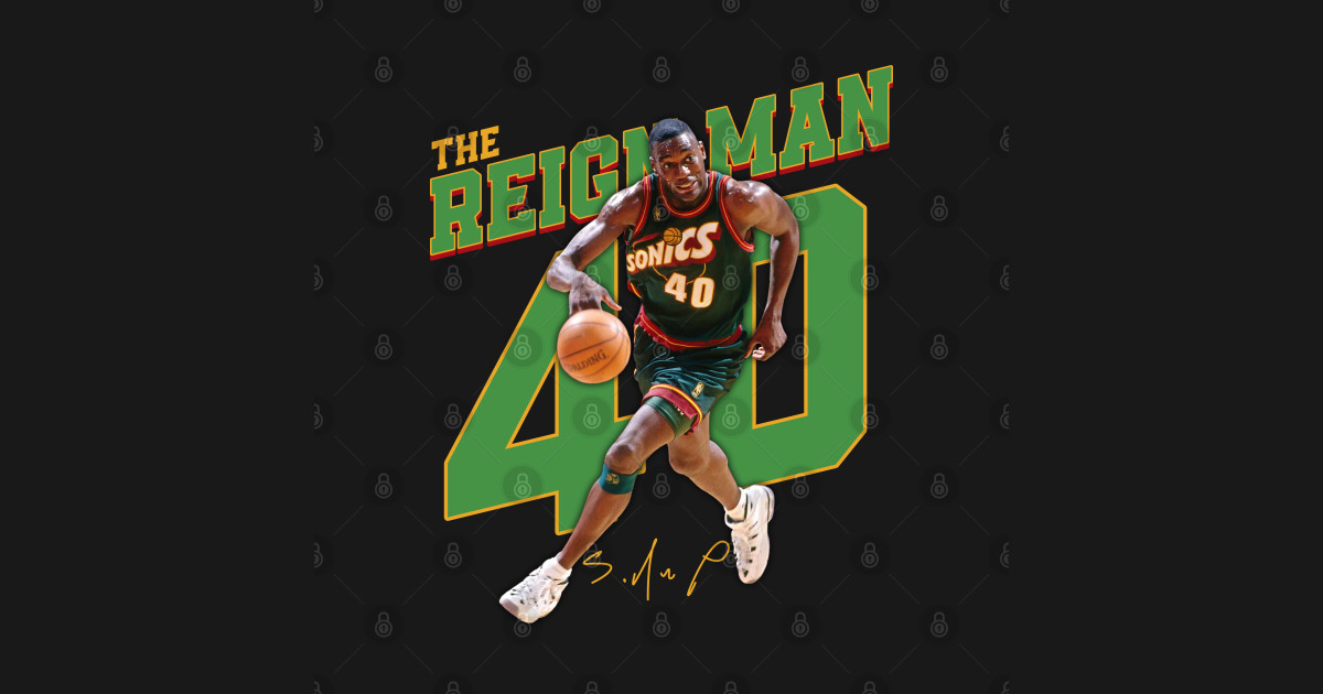 Shawn Kemp The Reign Man Basketball Legend Signature Vintage Retro 80s ...