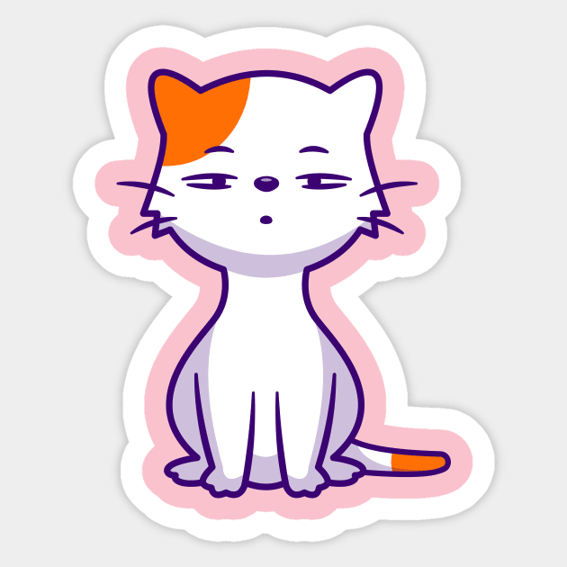 Cute Lazy Cat Cartoon - Cute Lazy Cat Cartoon - Sticker | TeePublic