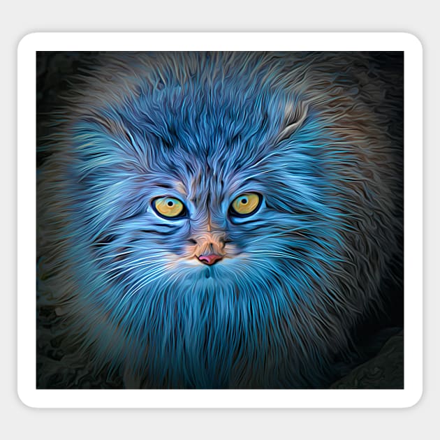 The Blue Cat - Pallass Cat - Sticker | TeePublic