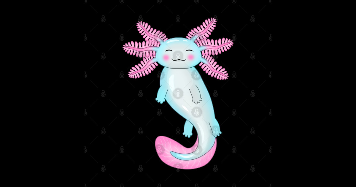 Cyan Axolotl - Axolotls - T-Shirt | TeePublic