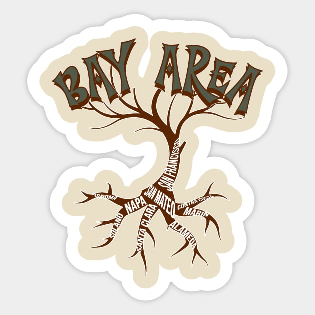 Bay Area Tree Roots - Bay Area - Sticker | TeePublic