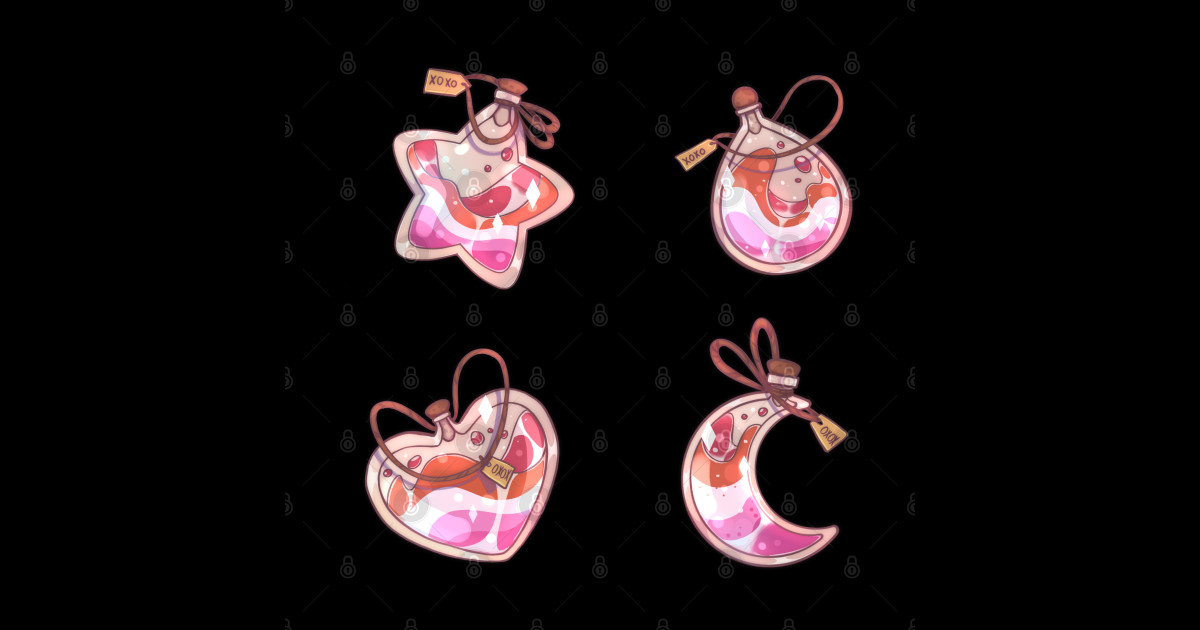 Lesbian Potions Sticker Set Cute Sticker Teepublic