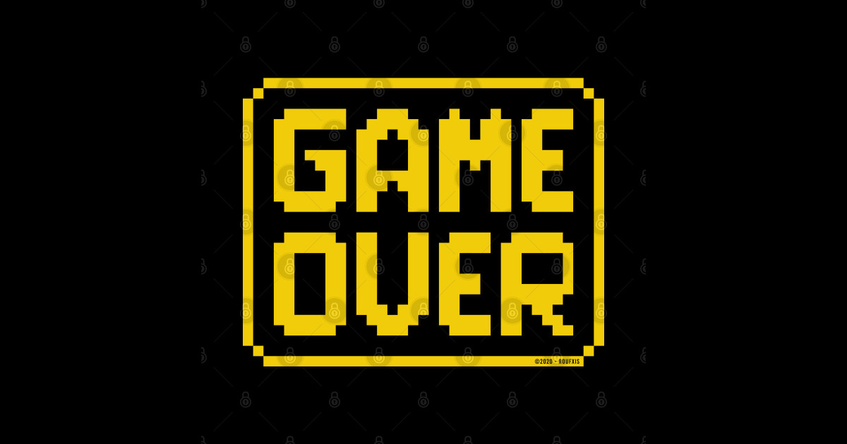 GAME OVER (Yellow) - Game Over - Sticker | TeePublic