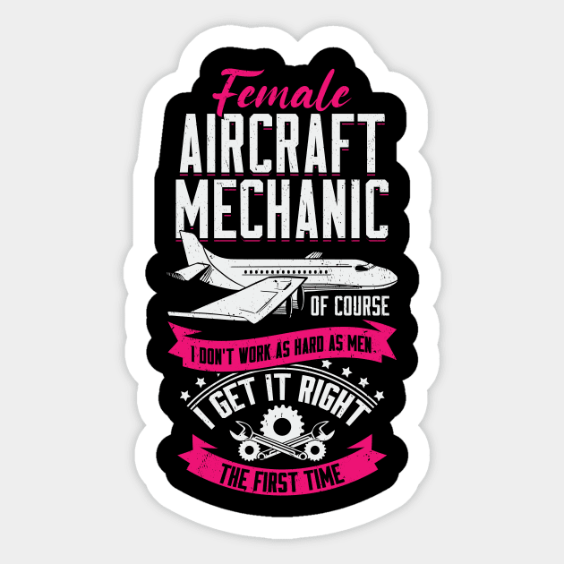 Female Aircraft Mechanic Gift - Female Aircraft Mechanic - Sticker ...