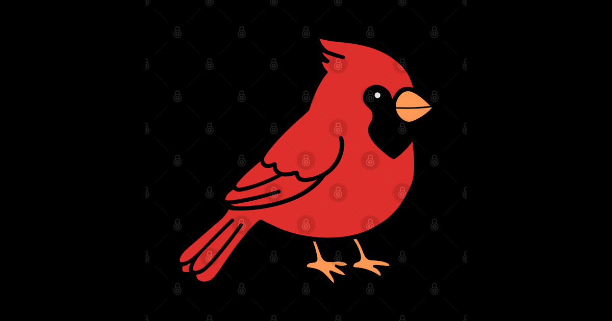 Cute Cardinal Bird - Cardinal - Sticker | TeePublic