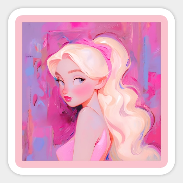 Barbie Oil Painting - Barbie Movie - Sticker | TeePublic