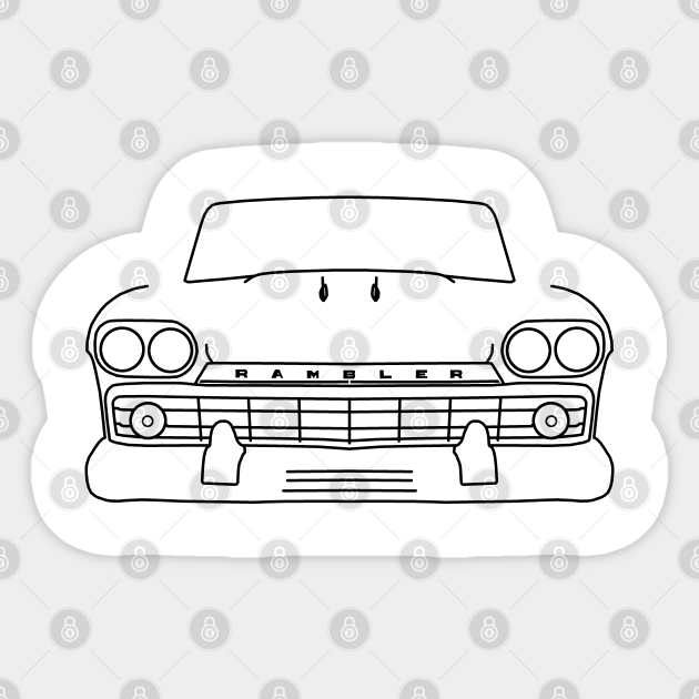 1959 AMC Rambler classic car black outline graphic - Classic Car ...