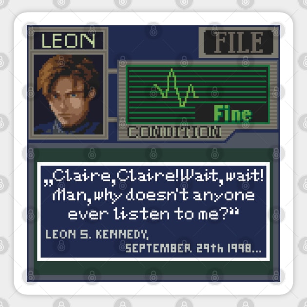 Leon Kennedy Pixel Art - Resident Evil - Sticker | TeePublic