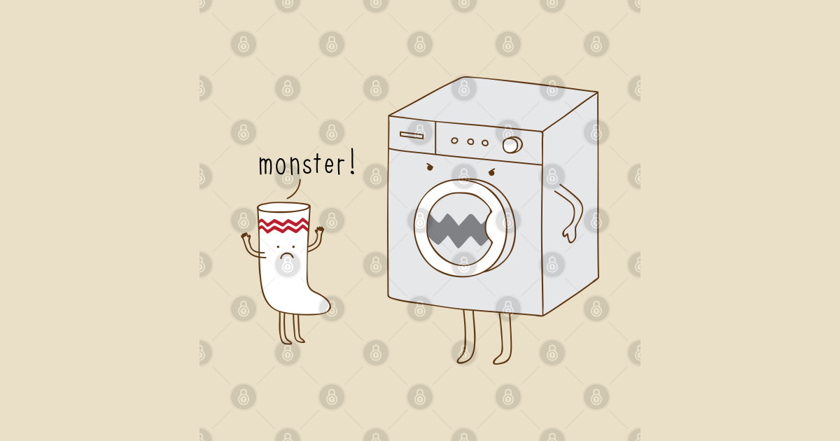 sock eating monster - Funny Meme - T-Shirt | TeePublic