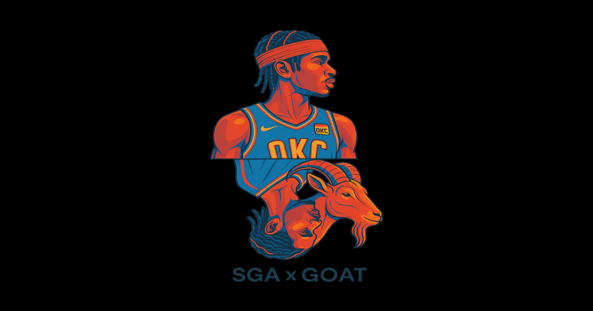 SGA-Shai Gilgeous-Alexander Mirror GOAT Legend - Sga - Sticker | TeePublic