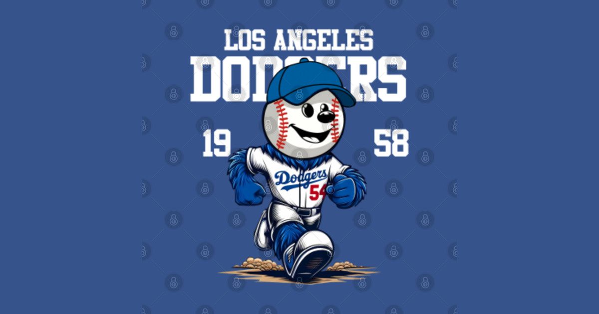 LA Dodgers 1958 Baseball Character - Dodgers World Series - T-Shirt ...
