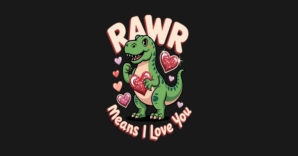 Rawr Means I Love You Trex Hearts Valentine - Rawr Means I Love You ...