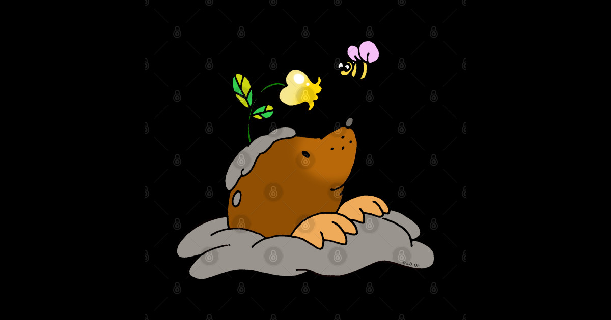 cute mole and honey bee - Mole - Sticker | TeePublic