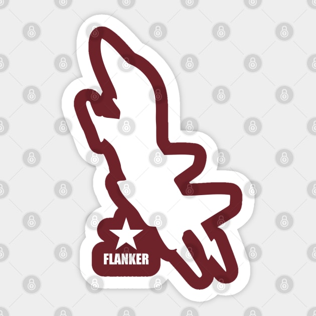 SU-27 Flanker - Russian Fighter Plane - Sticker | TeePublic