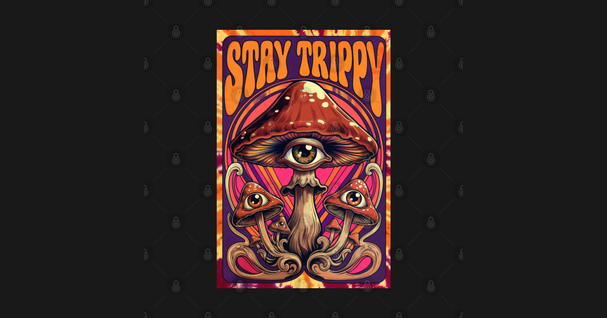 Stay Trippy Sunset - Red Psychedelia - Trippy Art - T-Shirt | TeePublic