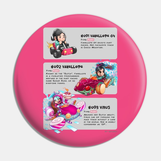Vanellope Evolutions - Vanellope - Pin | TeePublic