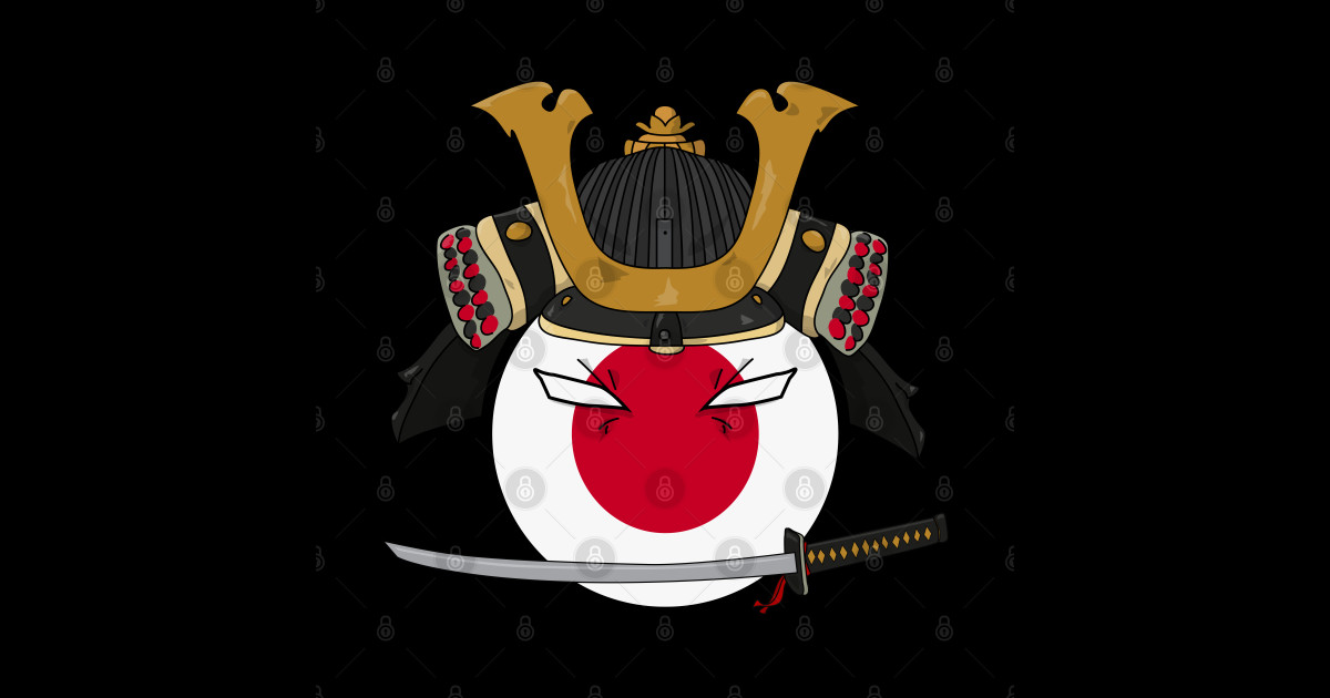 Polandball - Japan samurai - Polandball - Sticker | TeePublic