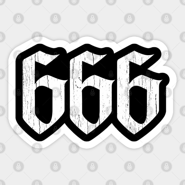 666 - Vintage Logo Style - 666 - Sticker | TeePublic