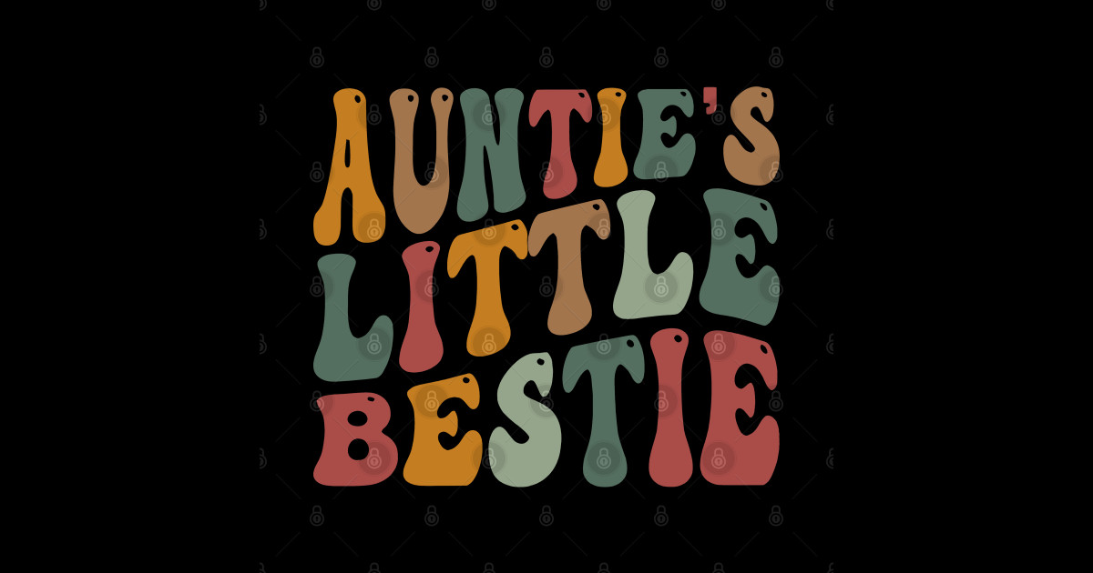 Auntie’s Little Bestie Retro Groovy - Aunties Little Bestie - Sticker ...