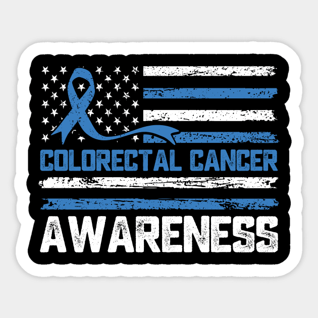 Colorectal Cancer Awareness Month American Flag Ribbon - Colorectal ...