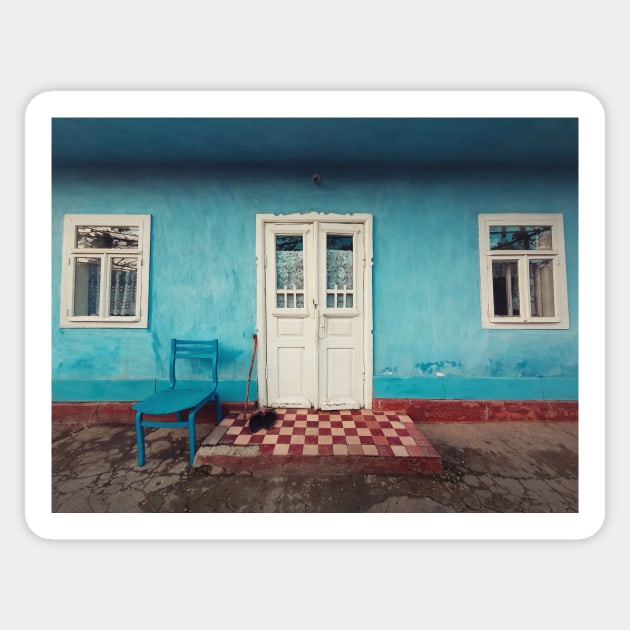 Rustic house facade - Old House - Sticker | TeePublic