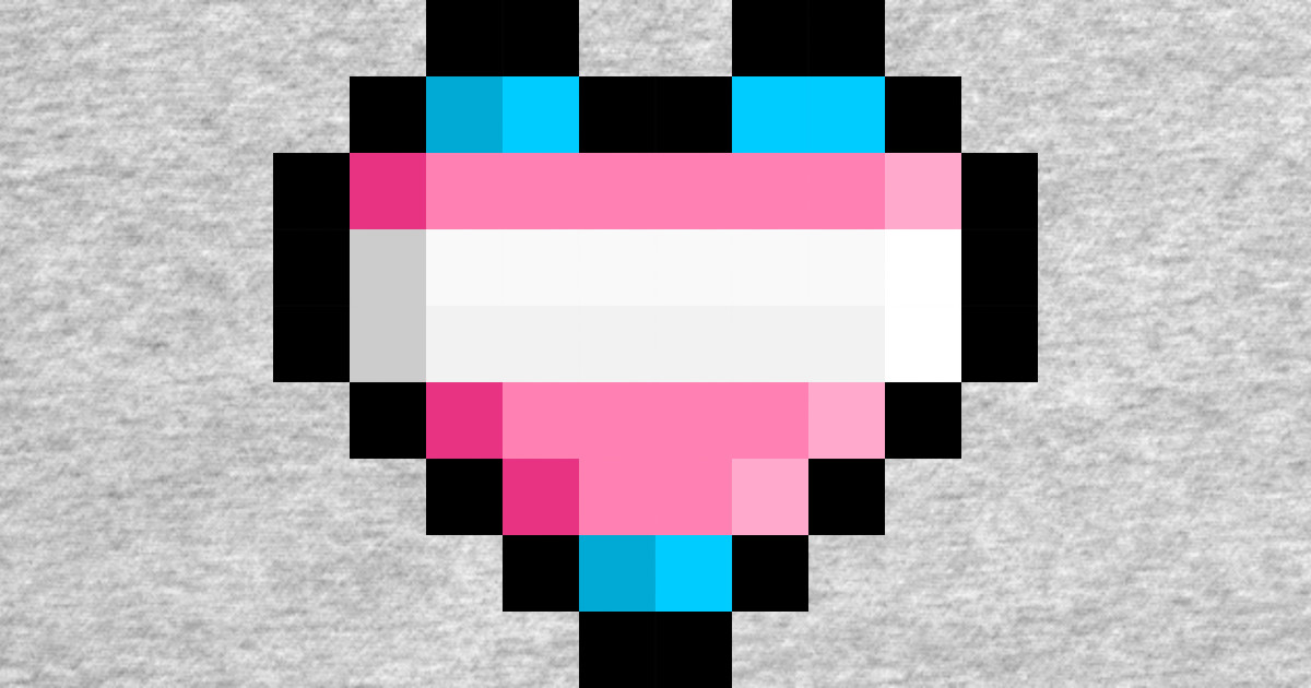 Pixel Pride Flag Heart Transgender - Transgender - T-Shirt | TeePublic