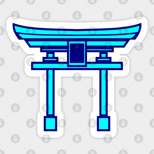 Torii gate (aqua blue) - Torii Gate - Sticker | TeePublic