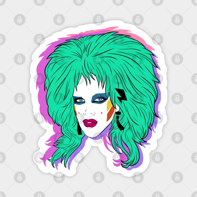 Lill the drag queen 80s block colour - Dragqueen - Magnet | TeePublic