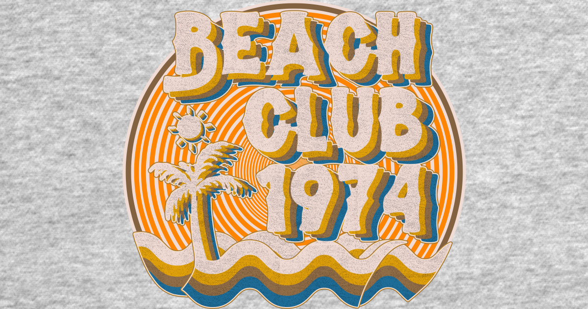 vintage retro beach club 70s 1974 with spirale orange - Vintage - T ...
