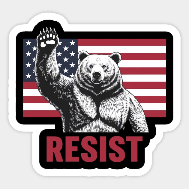 The Resist Bear USA Flag - The Resist Bear Usa Flag - Sticker | TeePublic