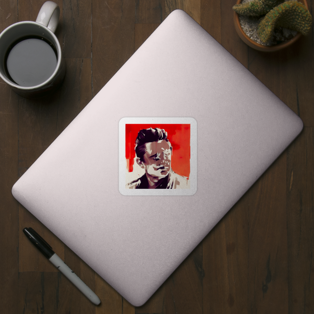 JC Wild Painting - Johnny Cash - Sticker | TeePublic