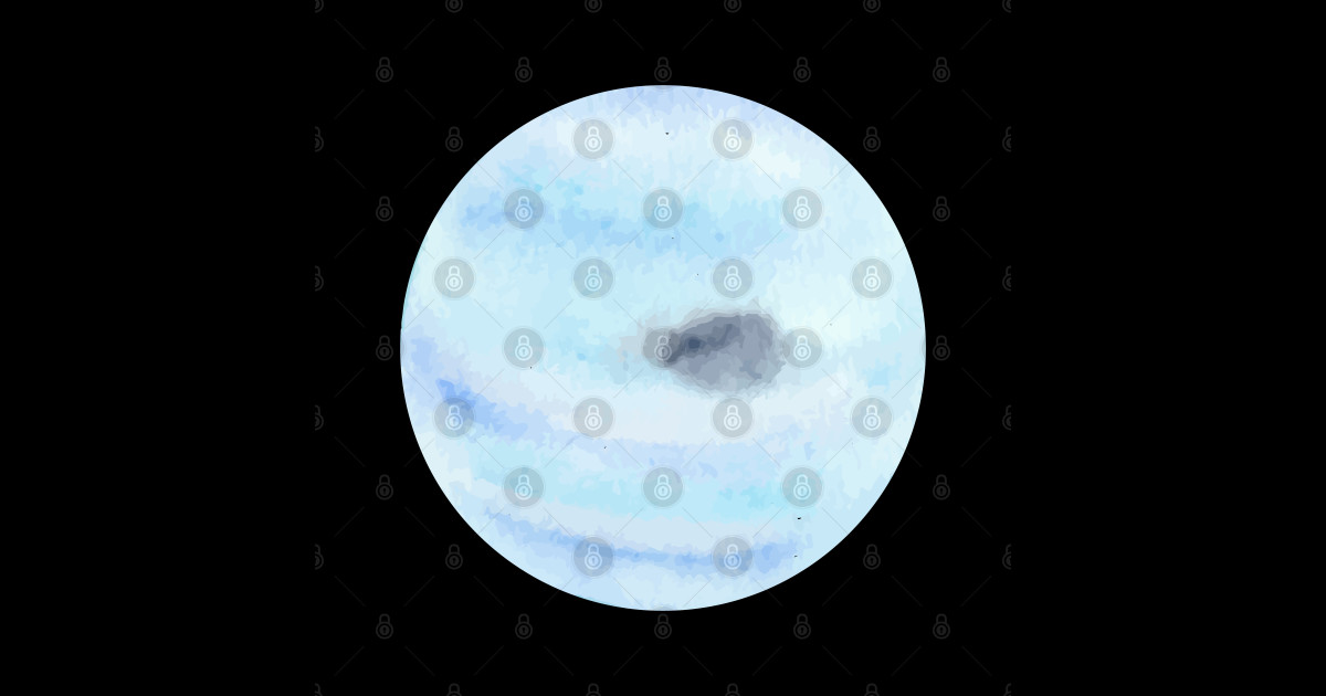 Neptune Watercolor Illustration - Planet Neptune - Sticker | TeePublic