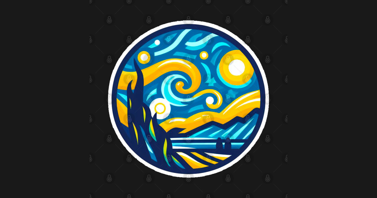 Modern Starry Night - Graphic Design - Modern Starry Night - T-Shirt ...