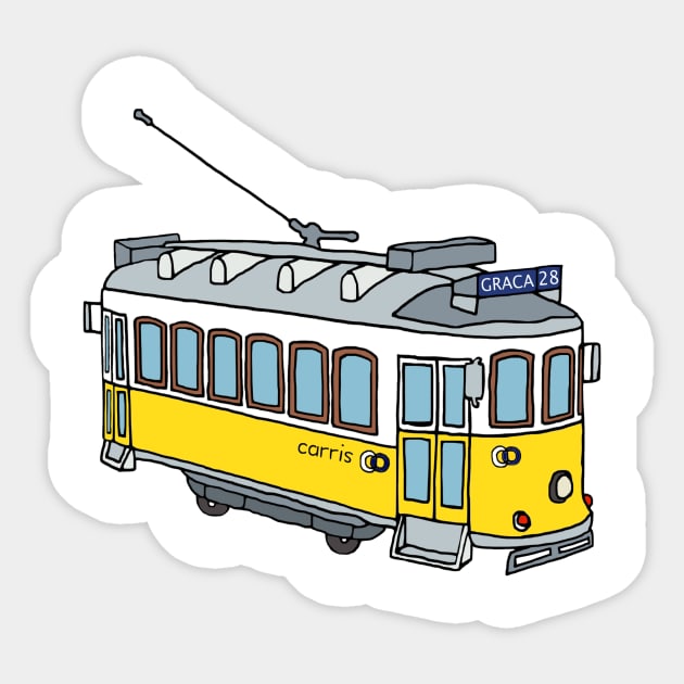 Lisbon Tram - Lisbon Portugal - Sticker | TeePublic
